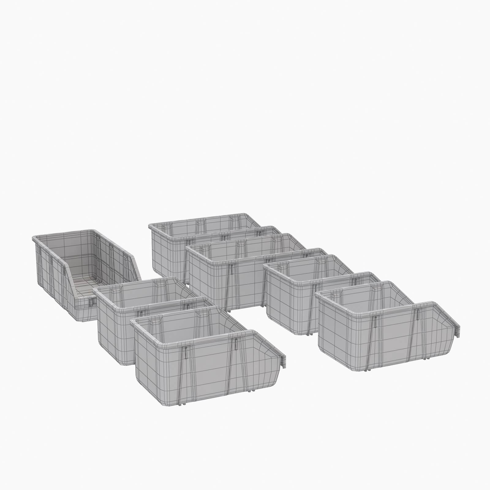 Colored Plastic Boxes For Parts - 3D Model by artpolka