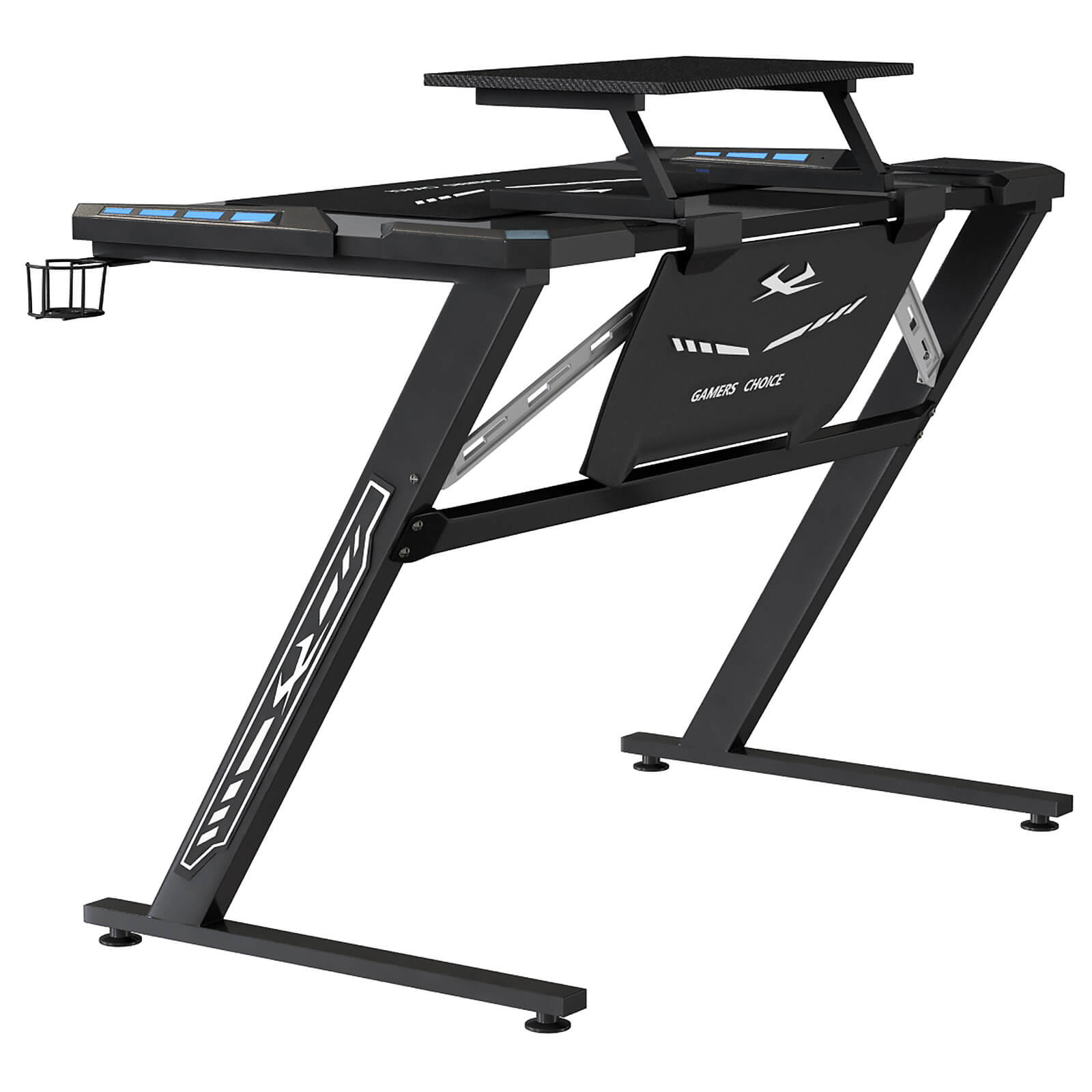 Computer Gaming Desk Langholm With Led Black - 3D Model by artpolka