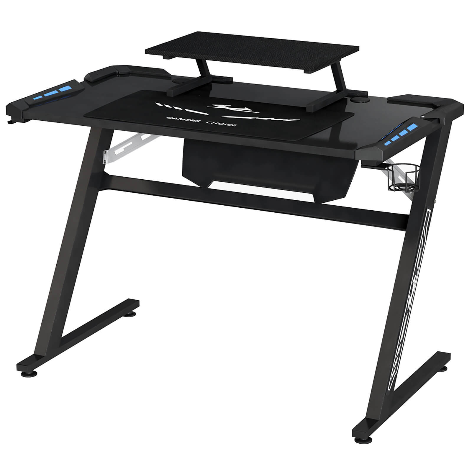 Computer Gaming Desk Langholm With Led Black - 3D Model by artpolka