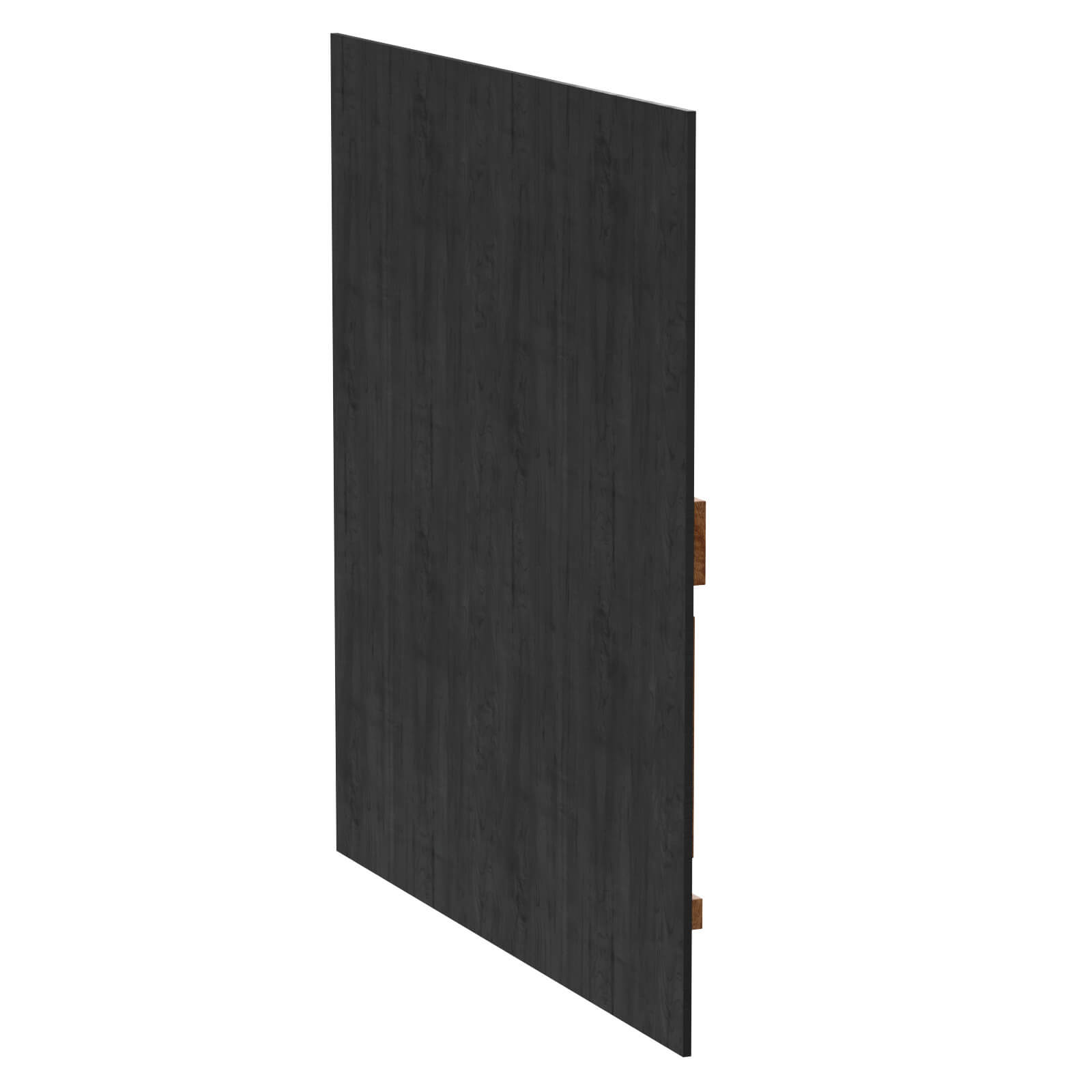 Decorative Black Wall Panel With Wooden Planks Elements - 3D Model by ...