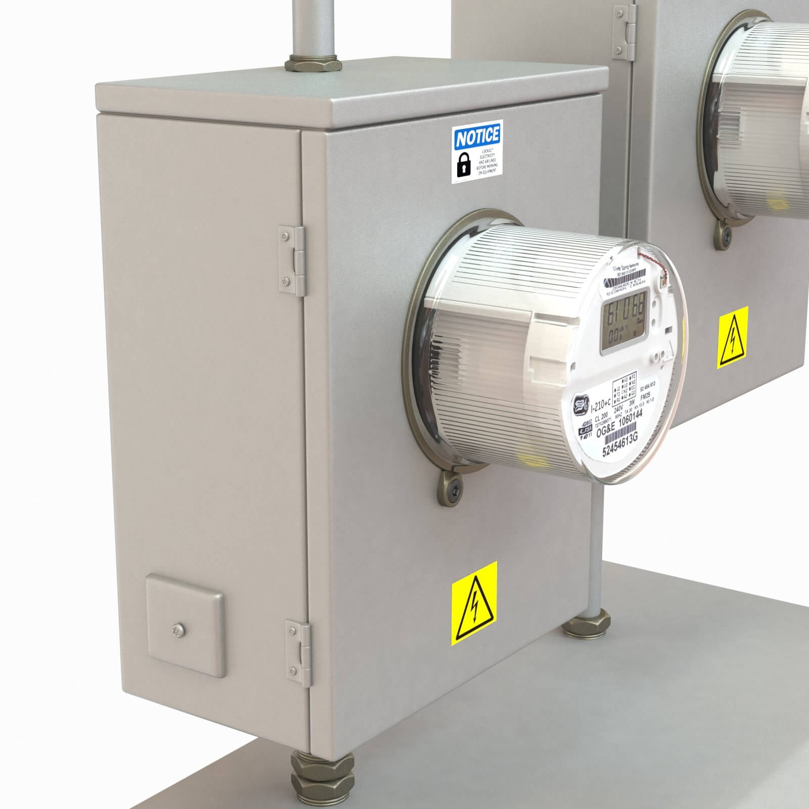 Electric Meter with Cable Box - 3D Model by artpolka