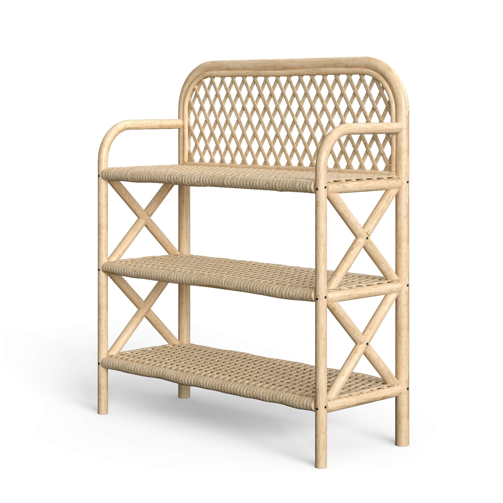 Ezra Cane Bamboo Bookcase Shelf - 3D Model by artpolka