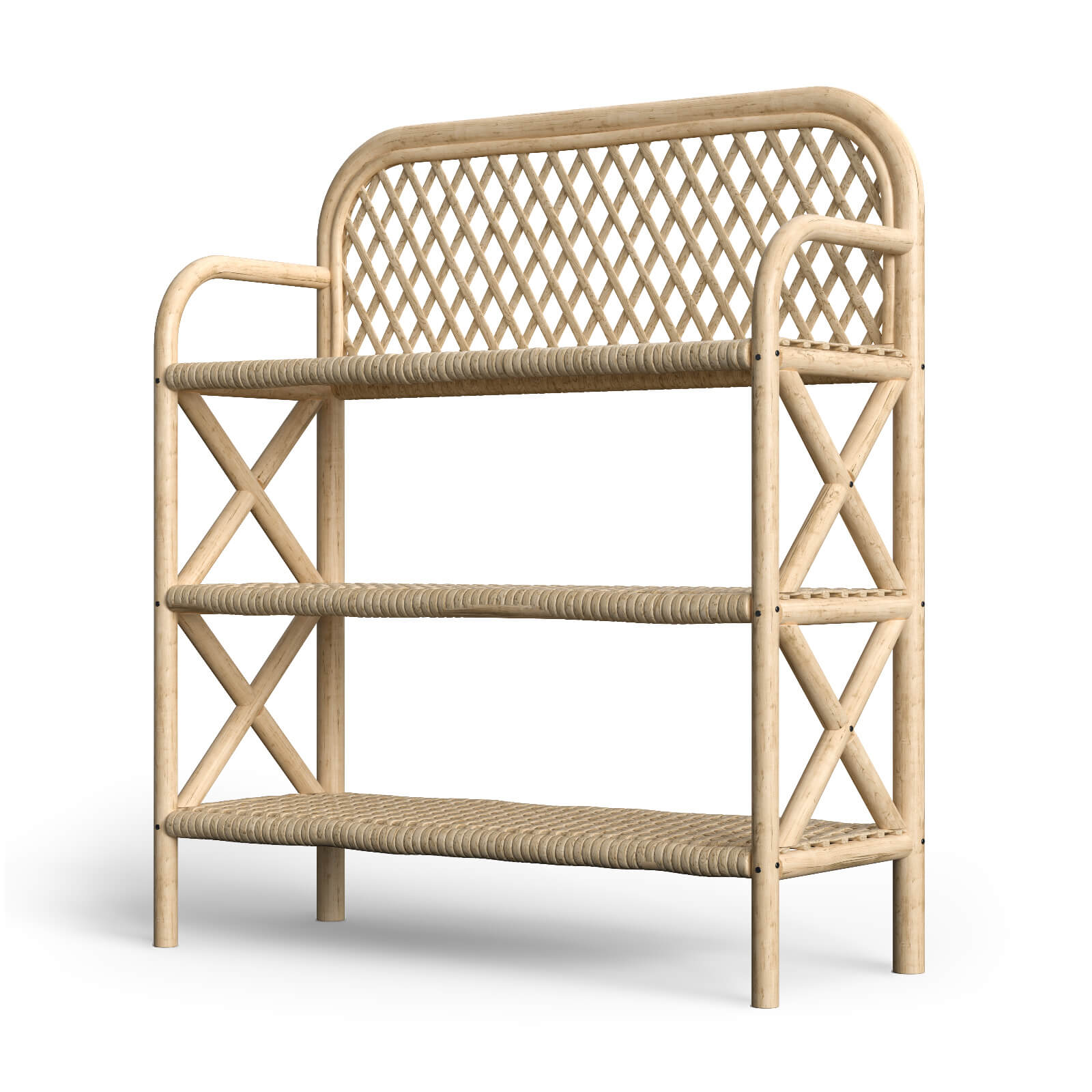 Ezra Cane Bamboo Bookcase Shelf - 3D Model by artpolka