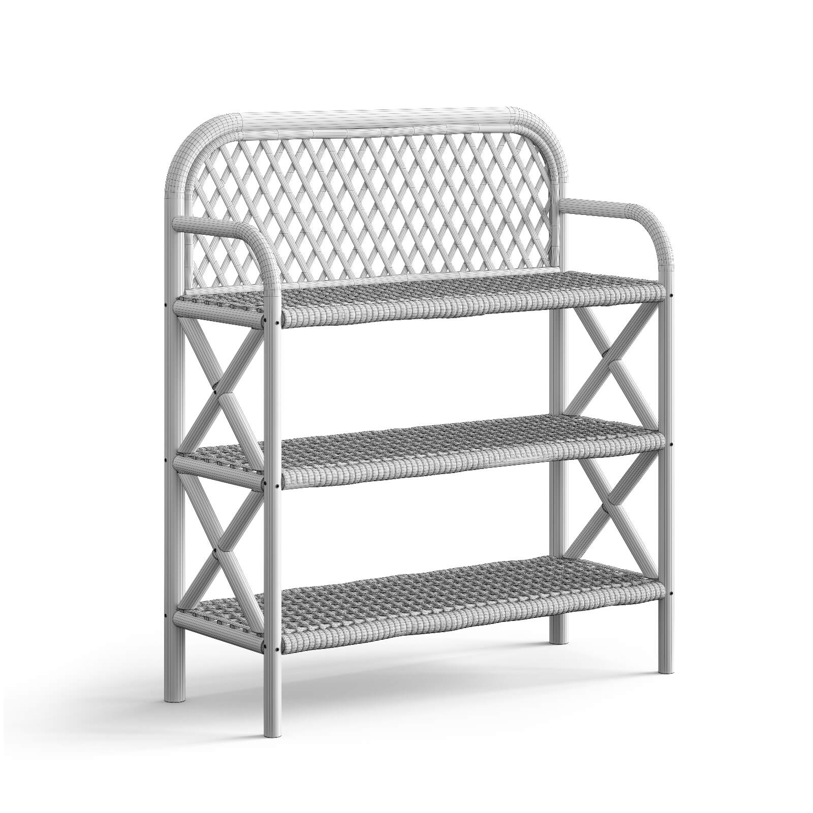 Ezra Cane Bamboo Bookcase Shelf - 3D Model by artpolka