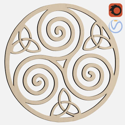 Fourth Level Mfg Designs Triskelion Celtic Knot - 3D Model by artpolka