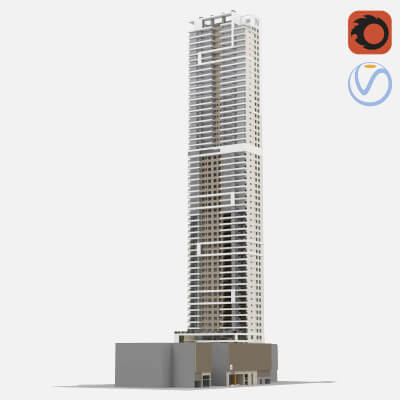 Generic High-Rise Building for Exterior Scene 3D Model by artpolka
