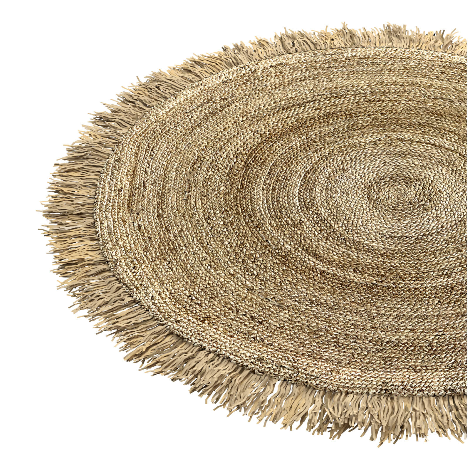 Hand Woven Rafia Jute Braided Rug Round Natural - 3D Model by artpolka