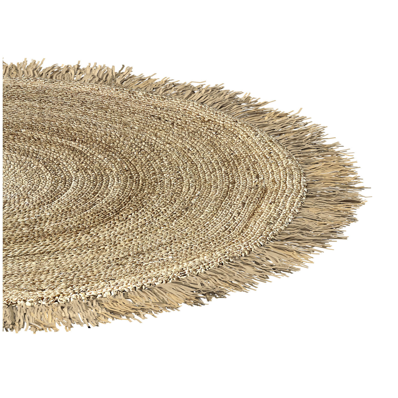 Hand Woven Rafia Jute Braided Rug Round Natural - 3D Model by artpolka