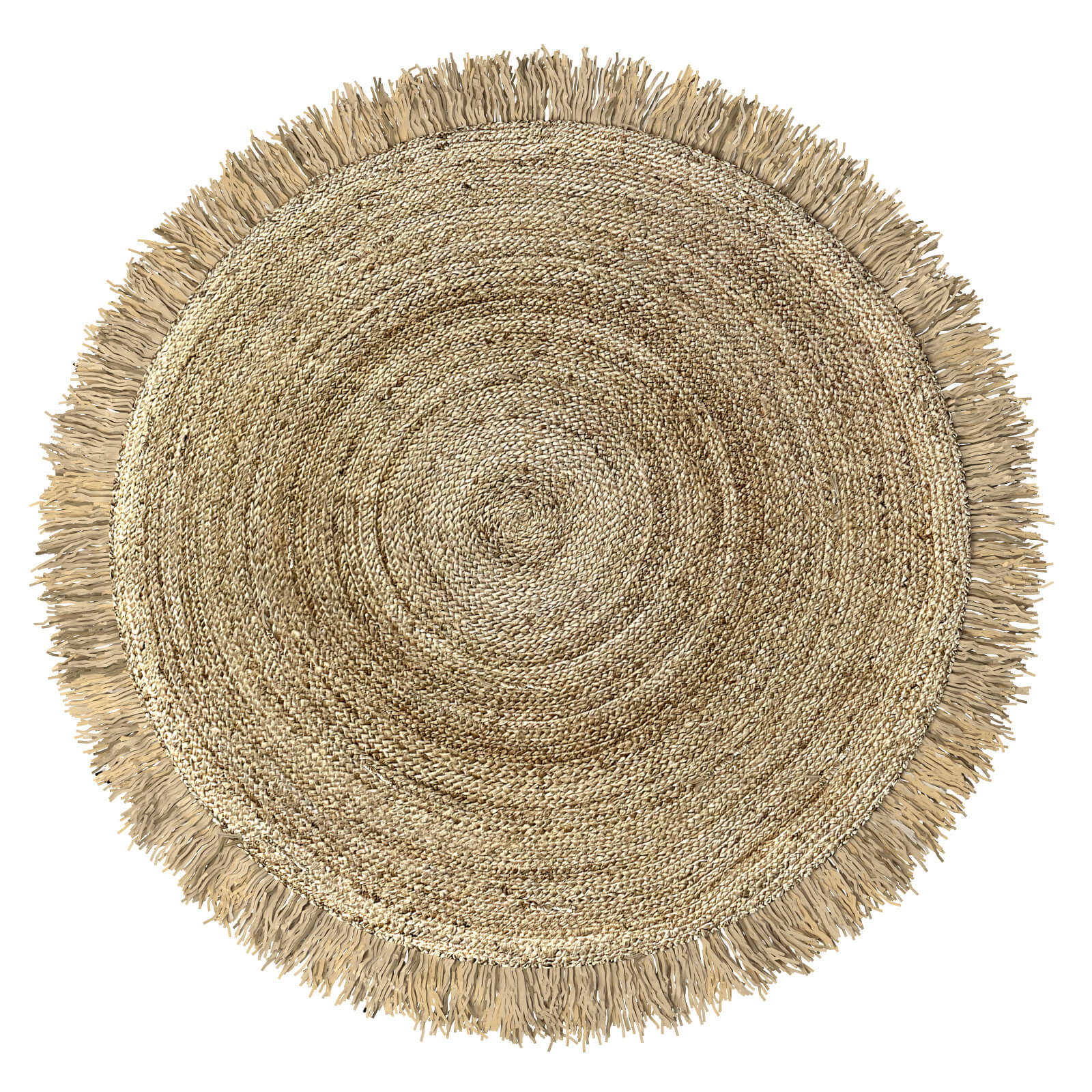 Hand Woven Rafia Jute Braided Rug Round Natural - 3D Model by artpolka