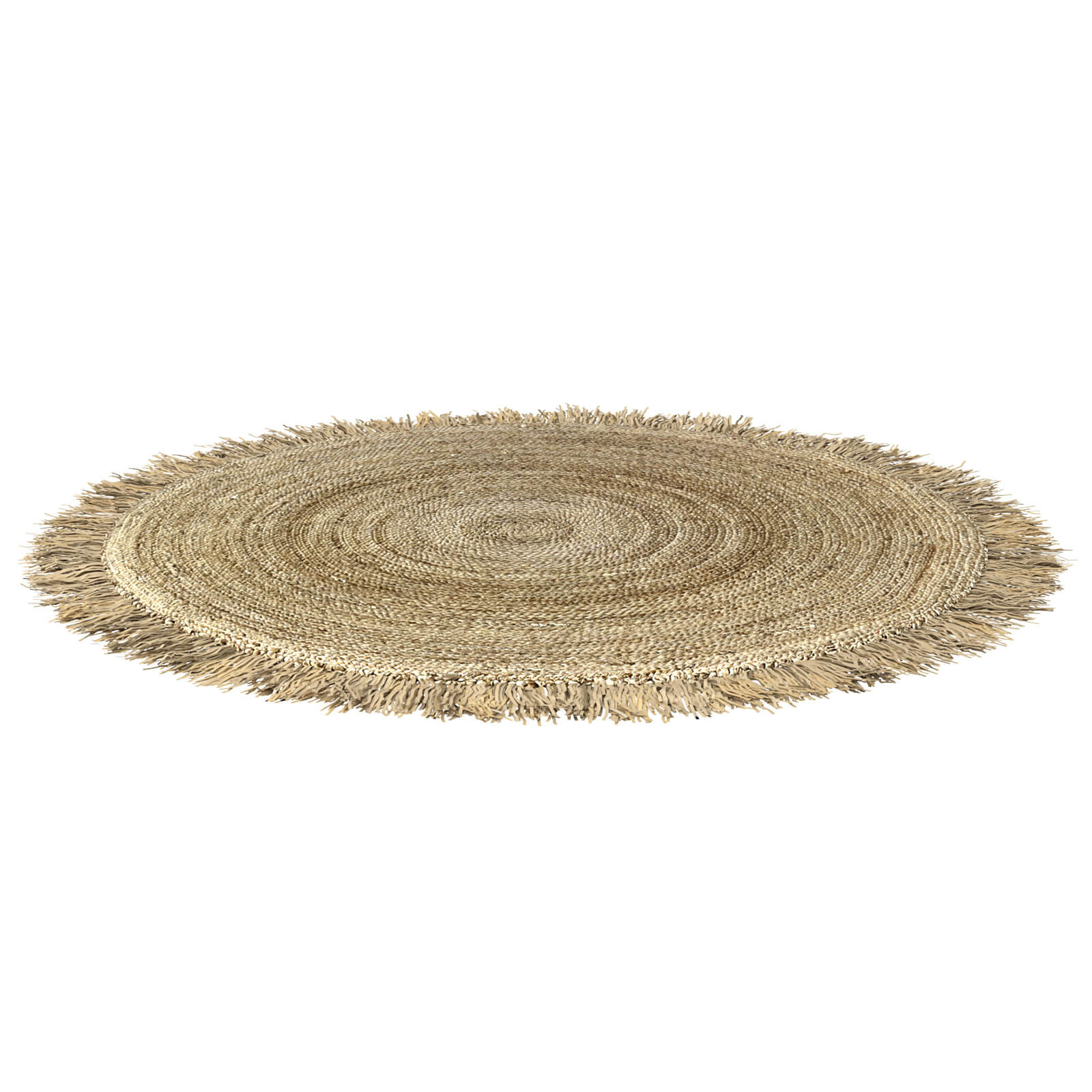 Hand Woven Rafia Jute Braided Rug Round Natural - 3D Model by artpolka