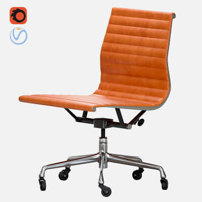Herman Miller Eames Brown Cognac Leather Office Chair - 3D Model by ...