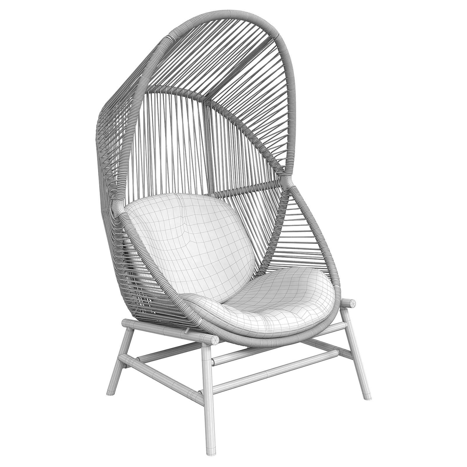 Hive Chair Cane Line Rattan Weave Natural - 3D Model by artpolka