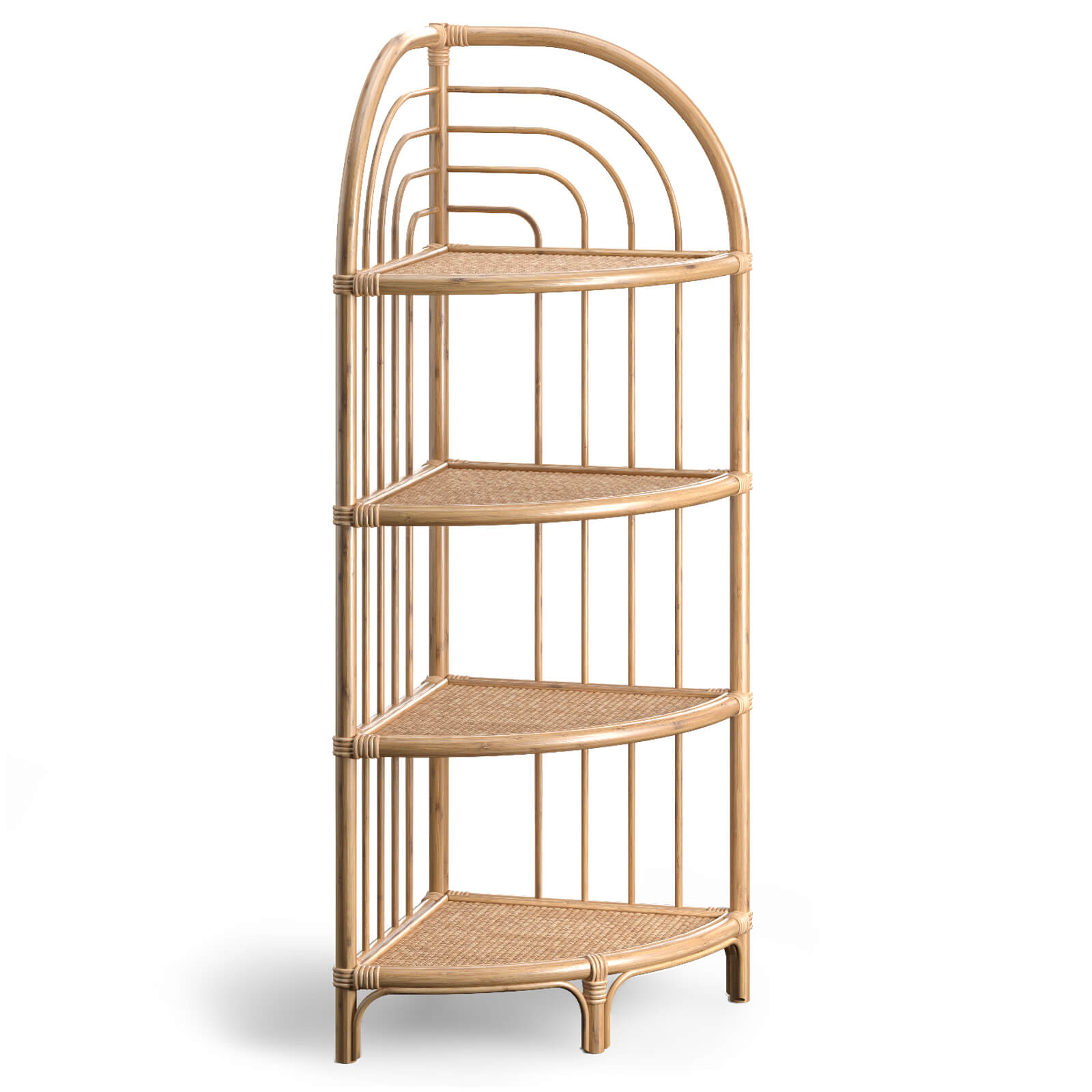 Kantha Rattan Corner Shelf - 3D Model by artpolka