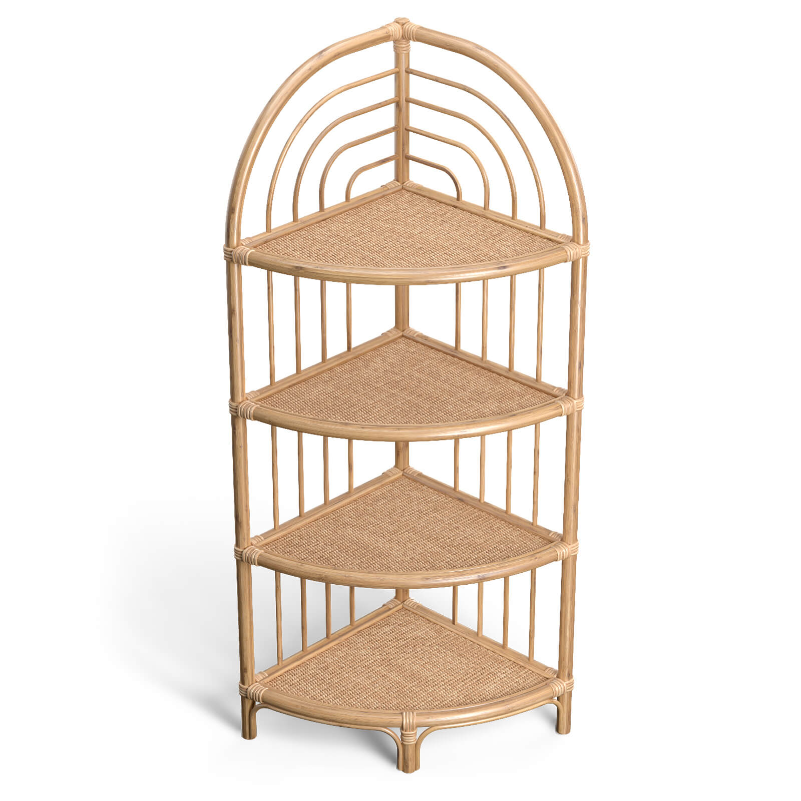 Kantha Rattan Corner Shelf - 3D Model by artpolka