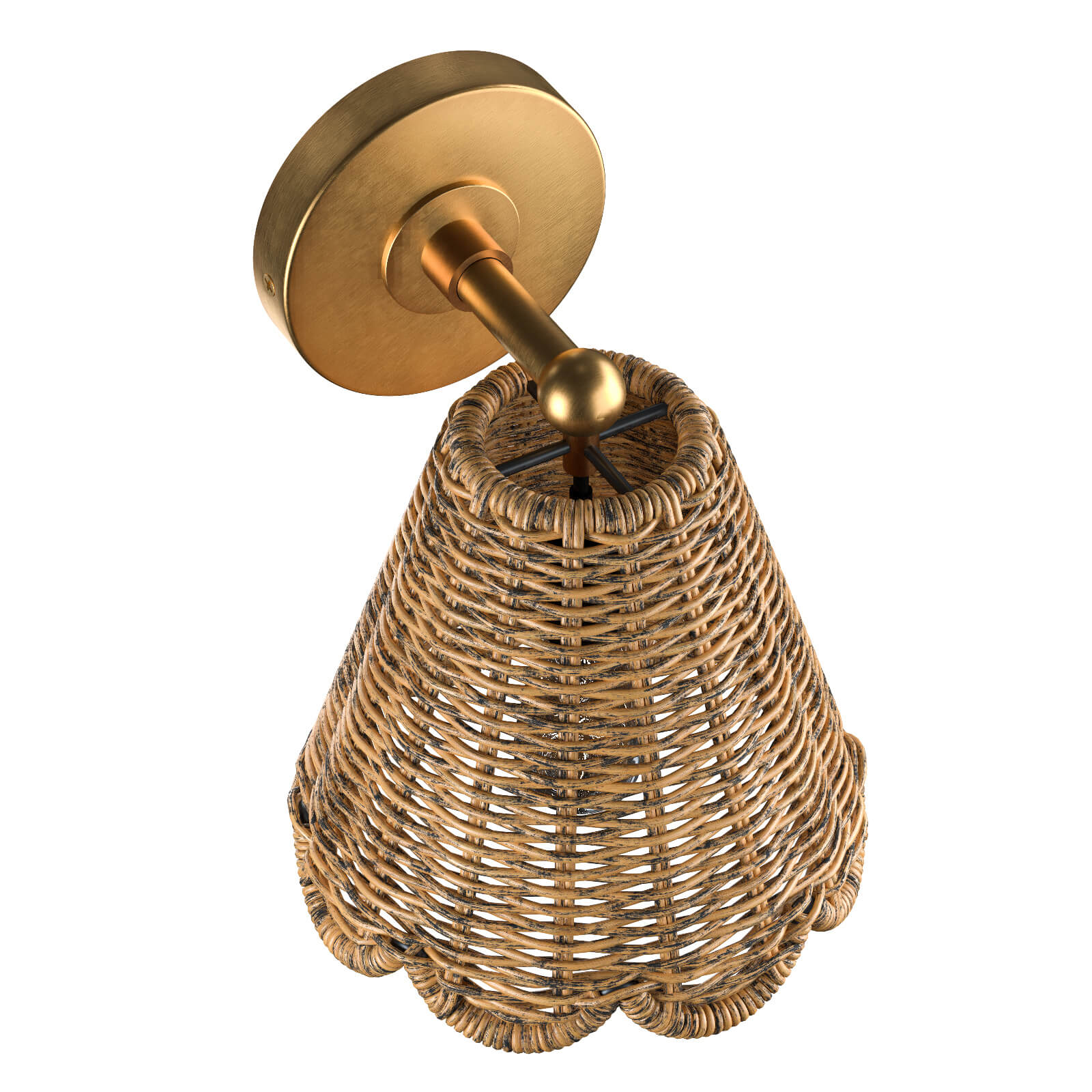 Kismet Hanging Wicker Rattan Sconce - 3D Model by artpolka