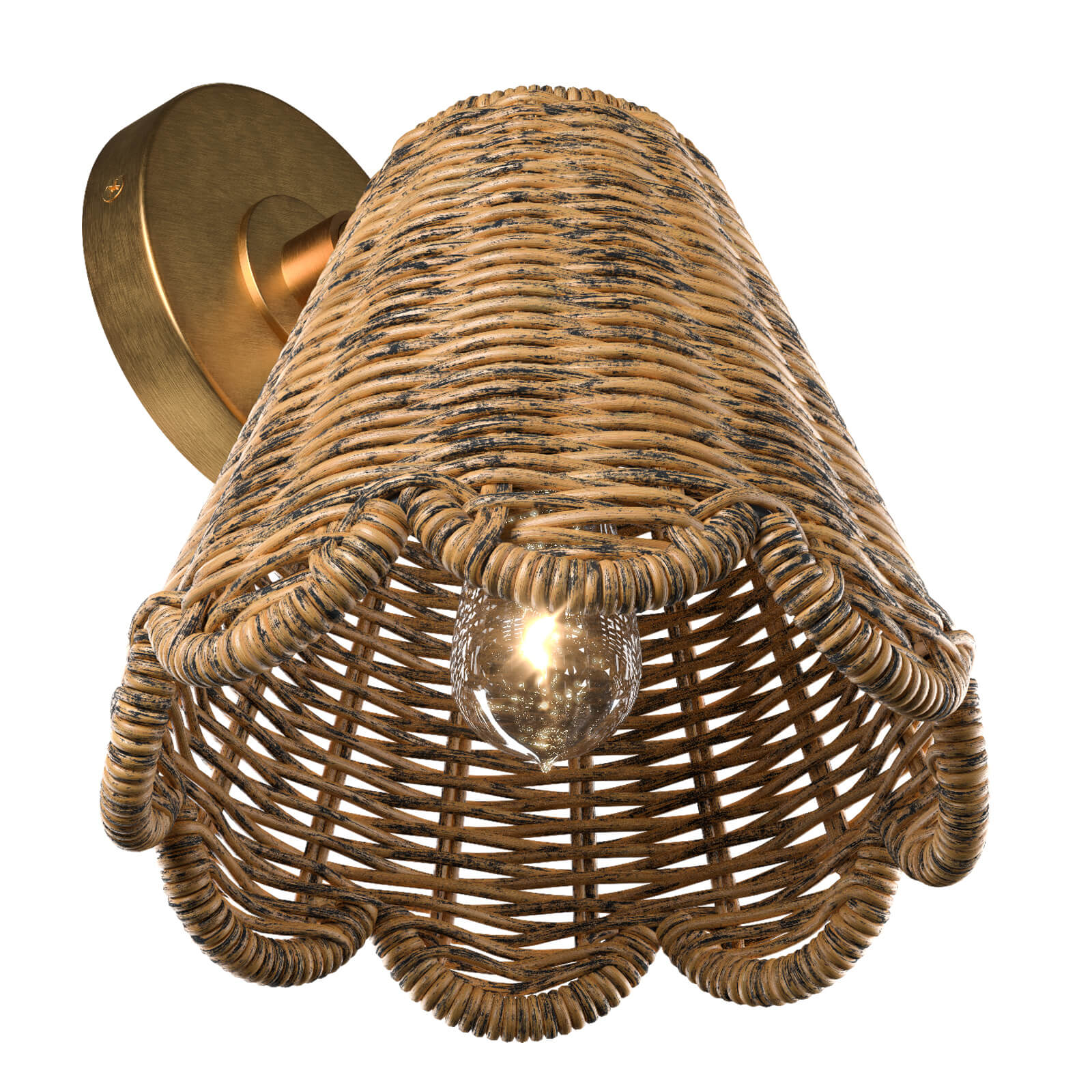 Kismet Hanging Wicker Rattan Sconce - 3D Model by artpolka