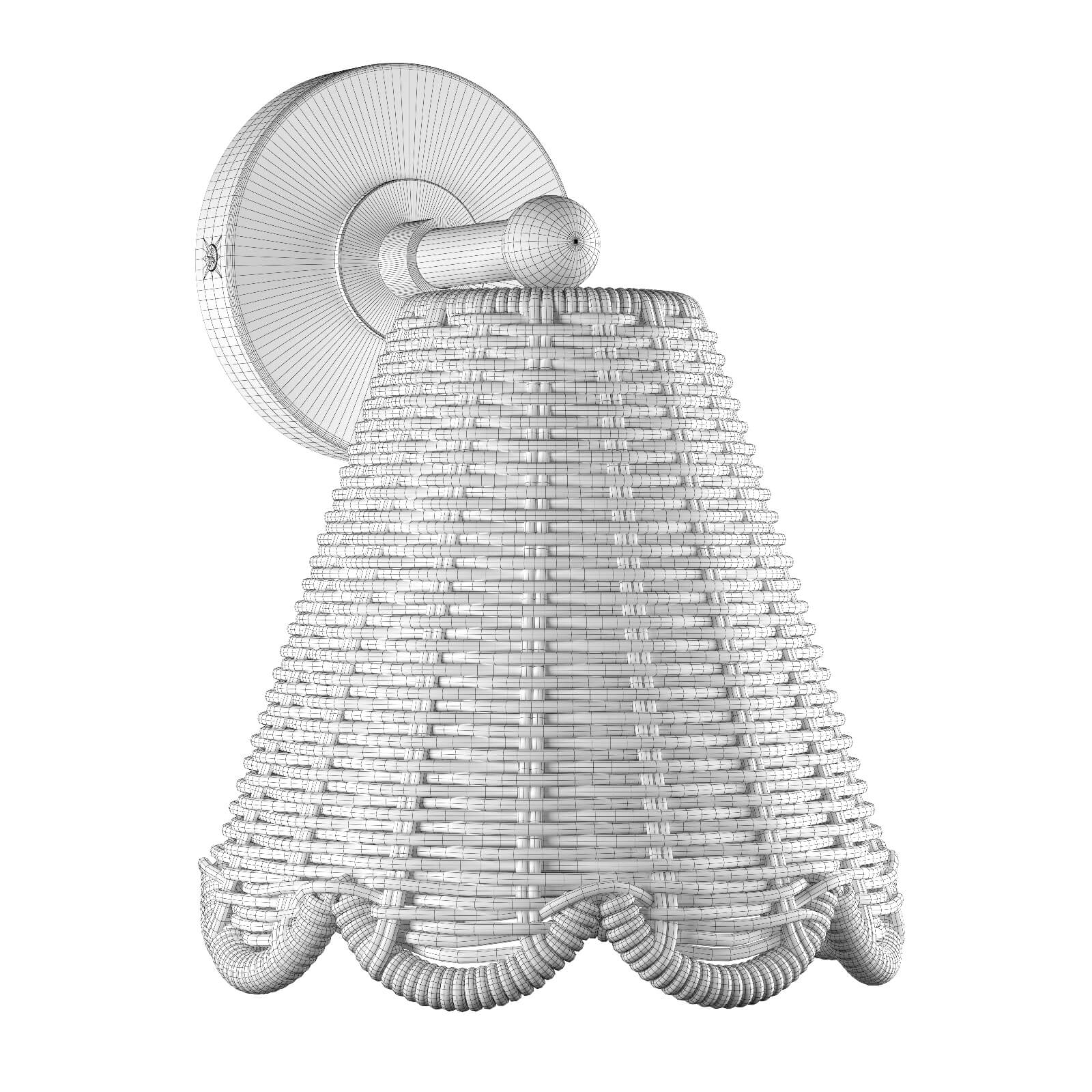 Kismet Hanging Wicker Rattan Sconce - 3D Model by artpolka