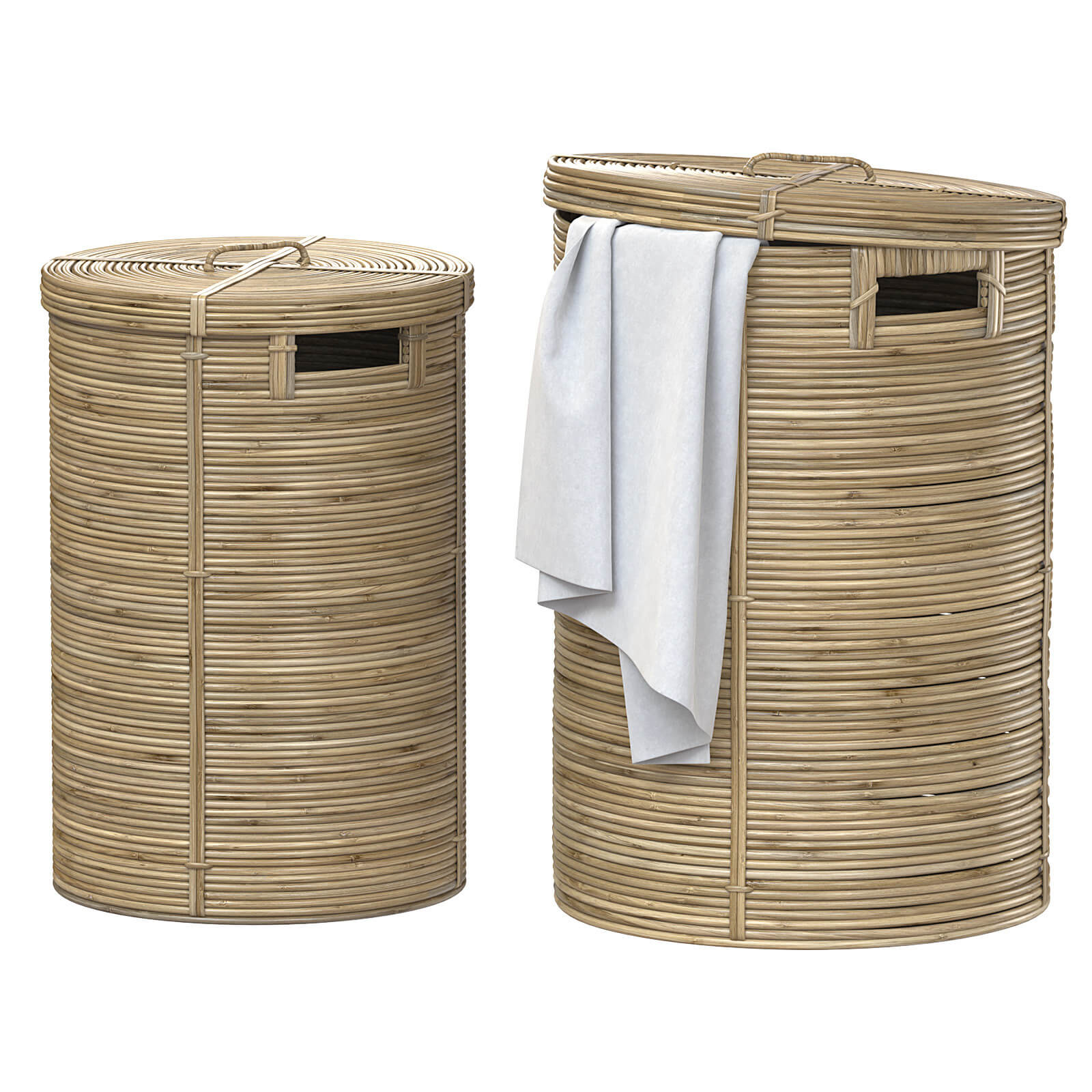Laundry Baskets Chaka Nature Rattan - 3D Model by artpolka