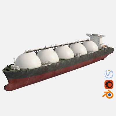 LNG Tanker Cargo Gas Carrier Ship - 3D Model by artpolka