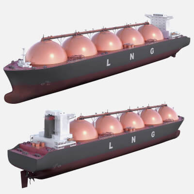 LNG Tanker Cargo Tanker Gas Carrier Ship - 3D Model by artpolka