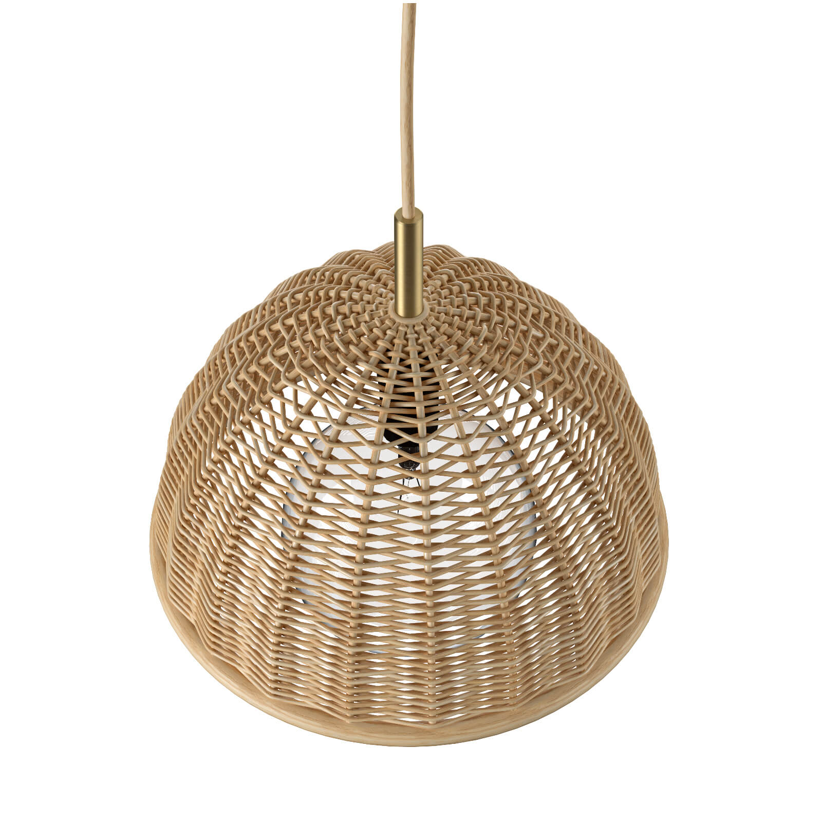 Luna Wicker Rattan Ceiling Lamp - 3D Model by artpolka