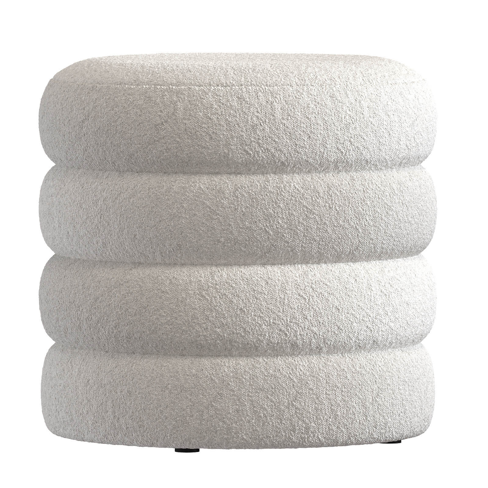 Mecca Boucle Round Storage Ottoman - 3D Model by artpolka