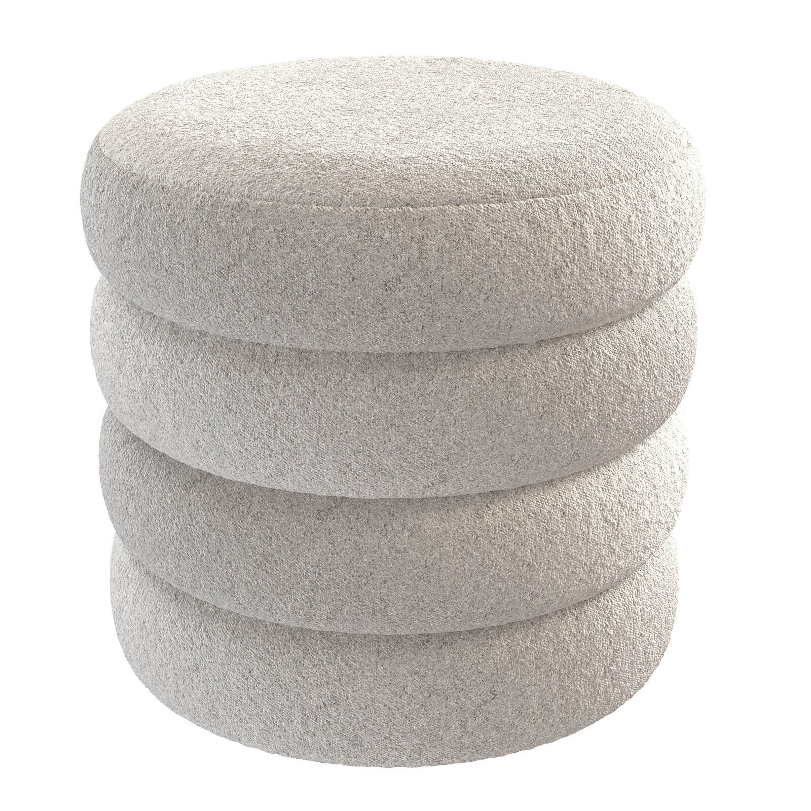 Mecca Boucle Round Storage Ottoman - 3D Model by artpolka