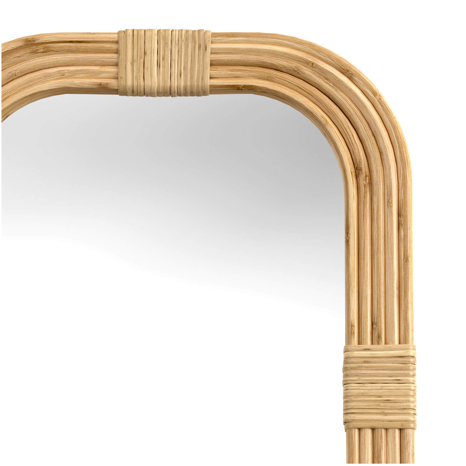 Mirror in Rattan Frame Rounded Corner - 3D Model by artpolka