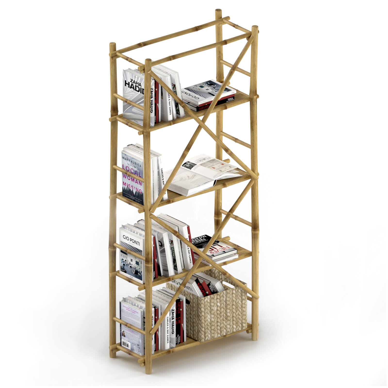 Natural Bamboo Bookshelf Store - 3D Model by artpolka