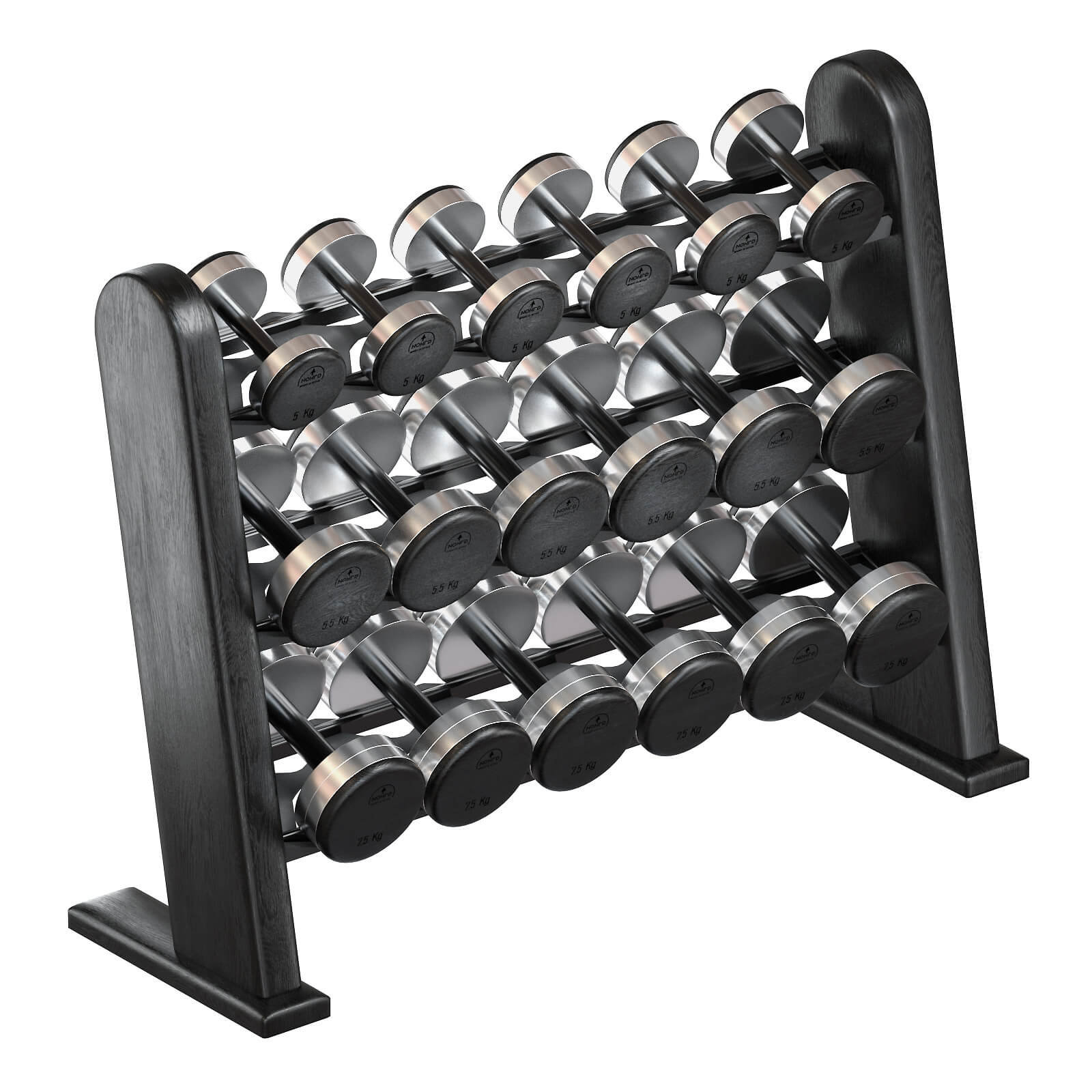 Nohrd Black Dumbbells Weightbench Weight Rack - 3D Model by artpolka