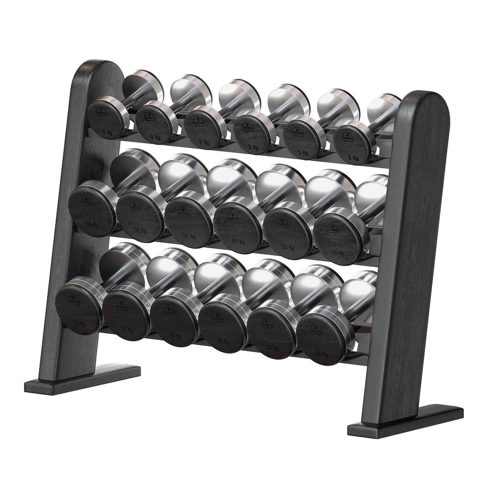 Nohrd Black Dumbbells Weightbench Weight Rack - 3D Model by artpolka