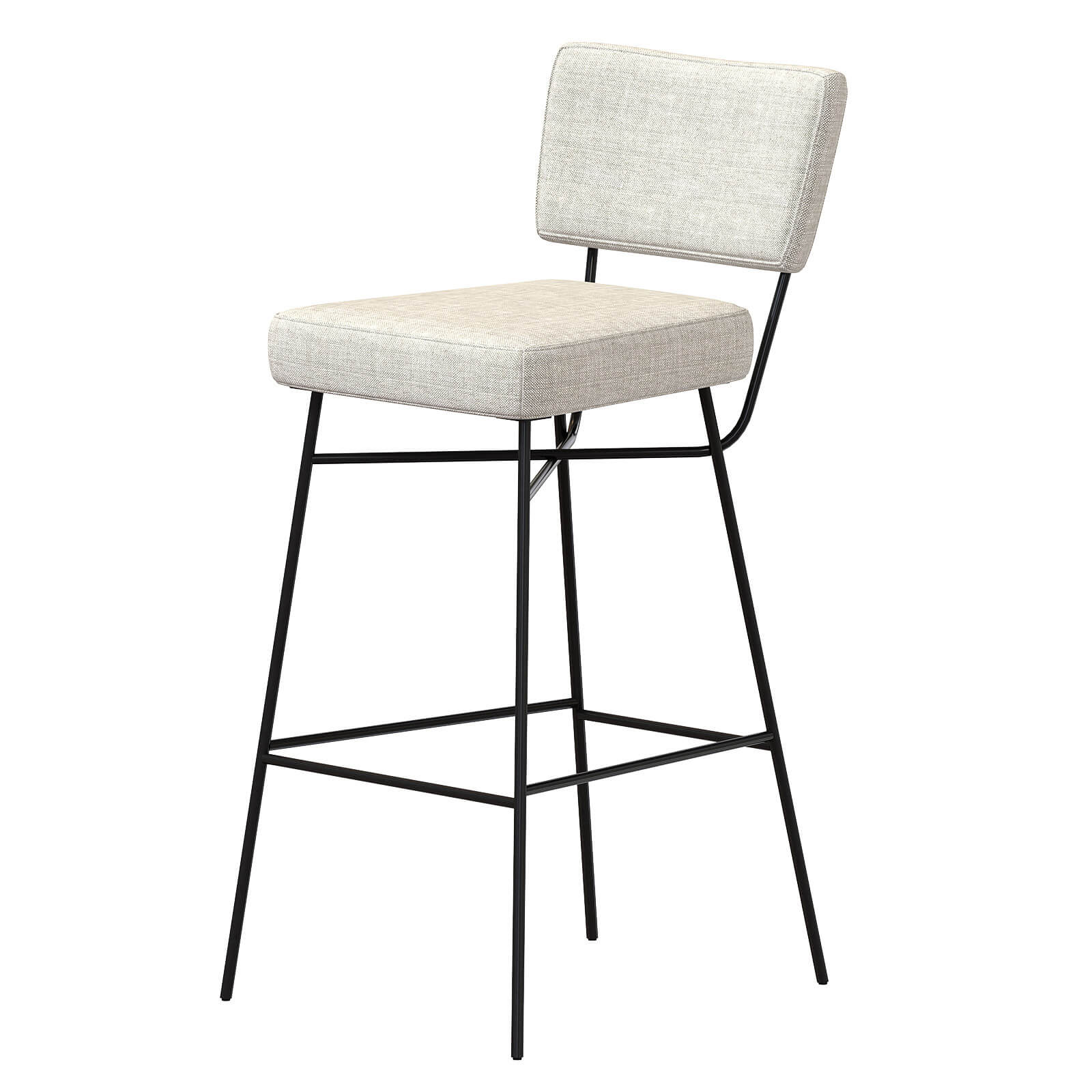 Orfeo Bar Stool White Velvet Mistral - 3D Model by artpolka