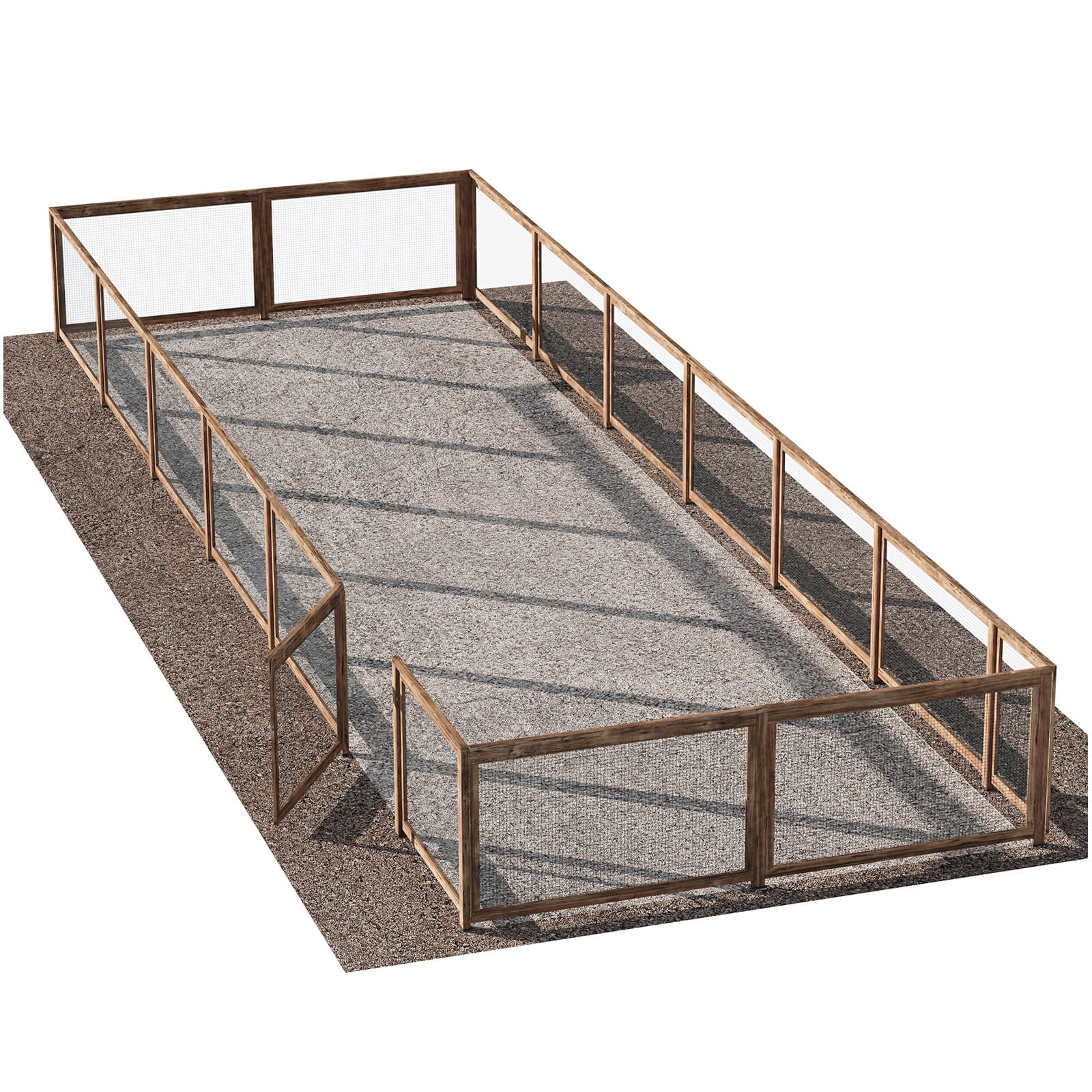 Wooden Fence With Gravel Platform - 3D Model by artpolka