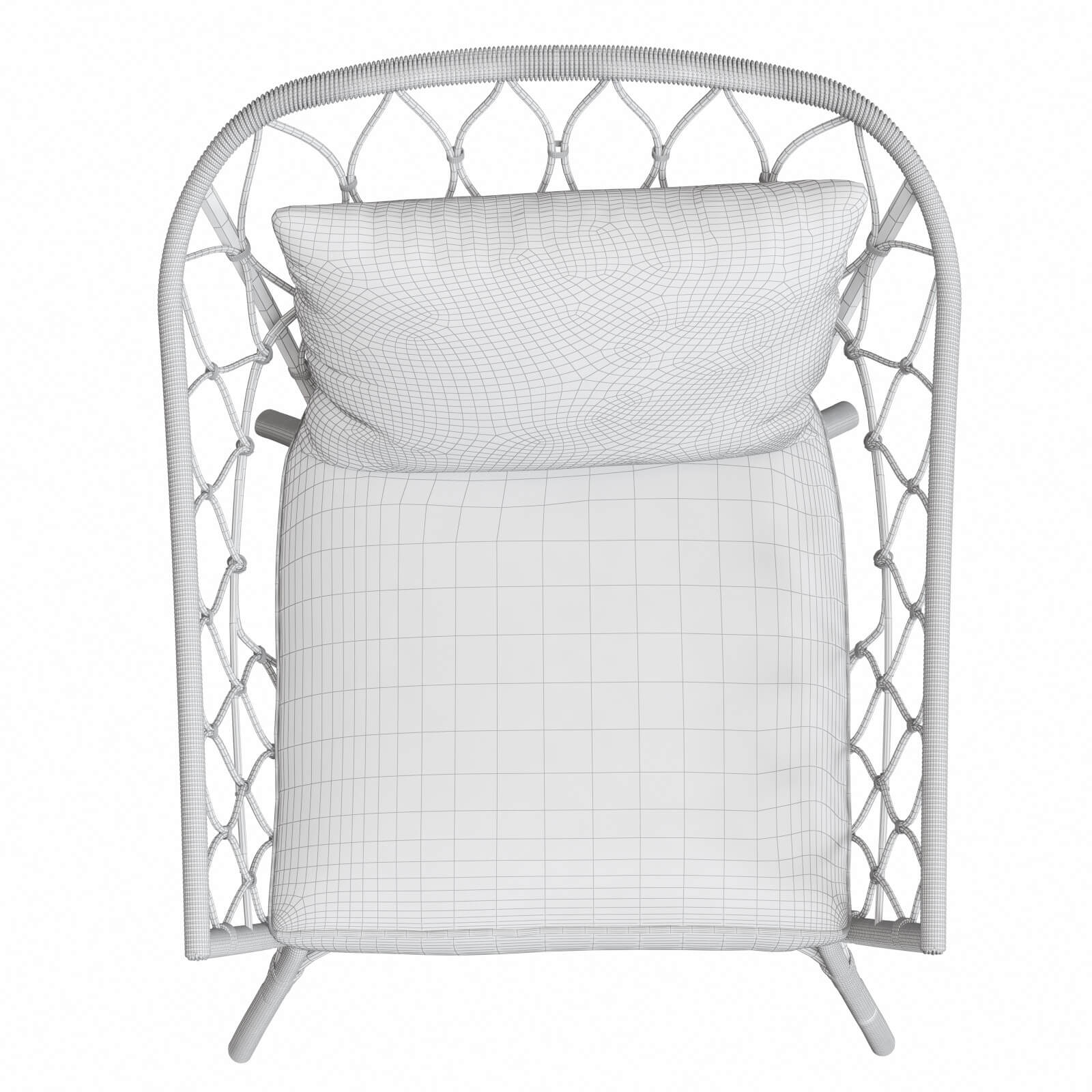 Rattan Chair IKEA Stockholm with Pillow - 3D Model by artpolka