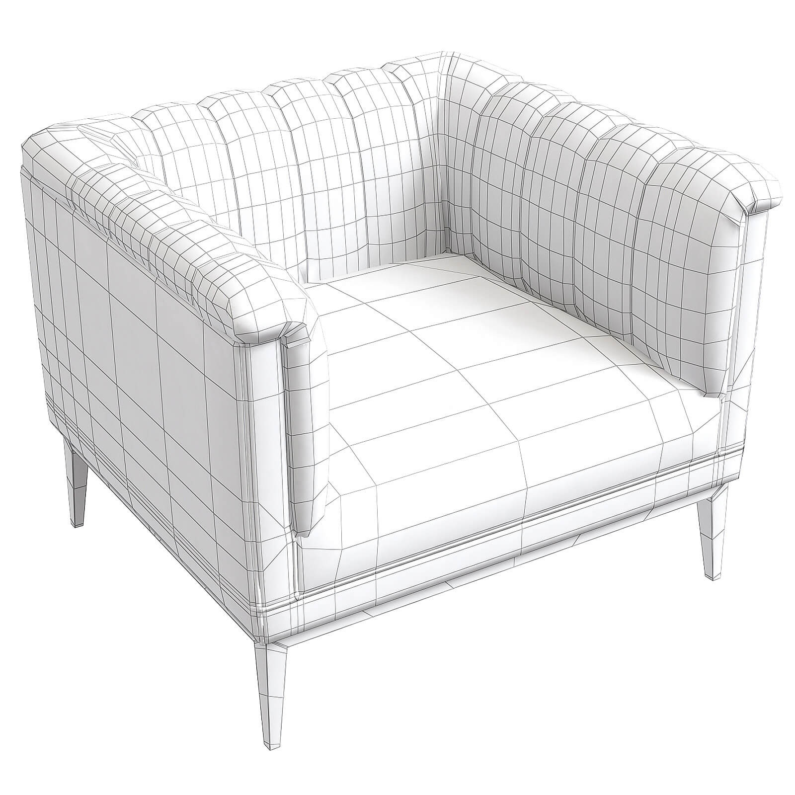 Red Velvet Chair Raffles Eichholtz - 3D Model by artpolka