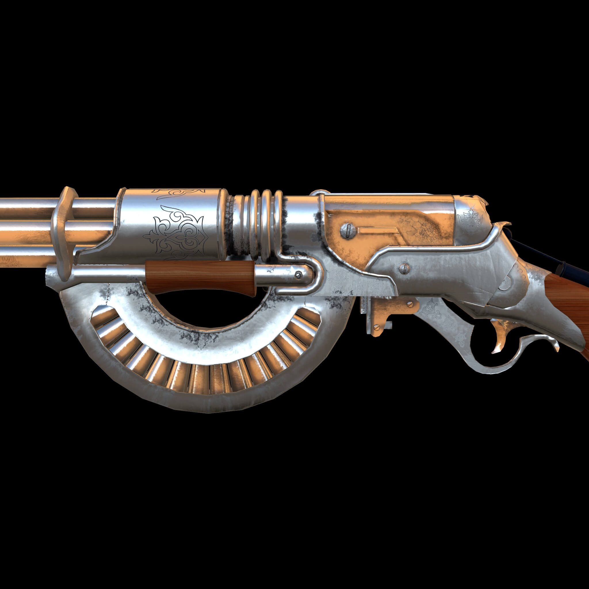 SteamPunk Rifle - 3D Model by artpolka