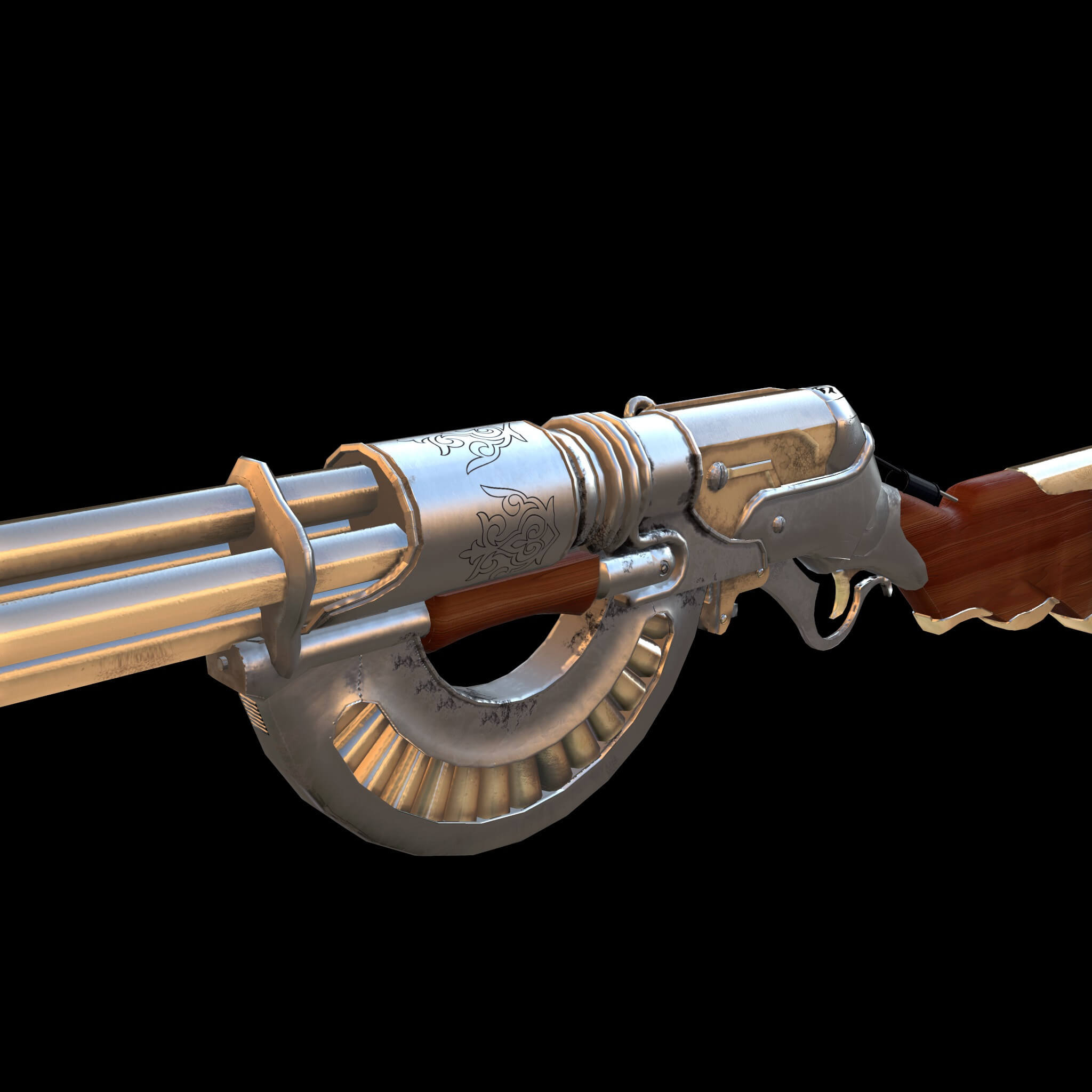 SteamPunk Rifle - 3D Model by artpolka