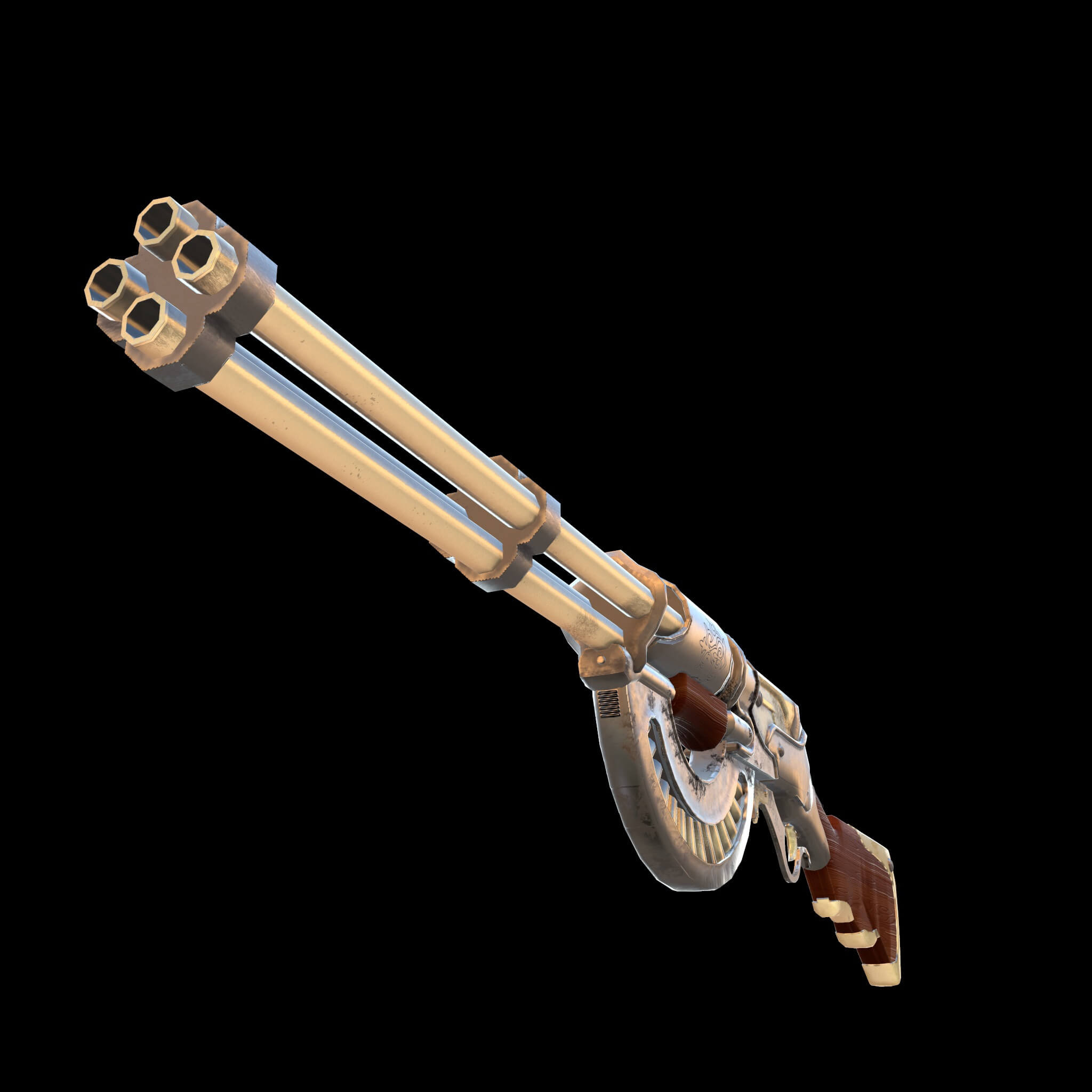 SteamPunk Rifle - 3D Model by artpolka