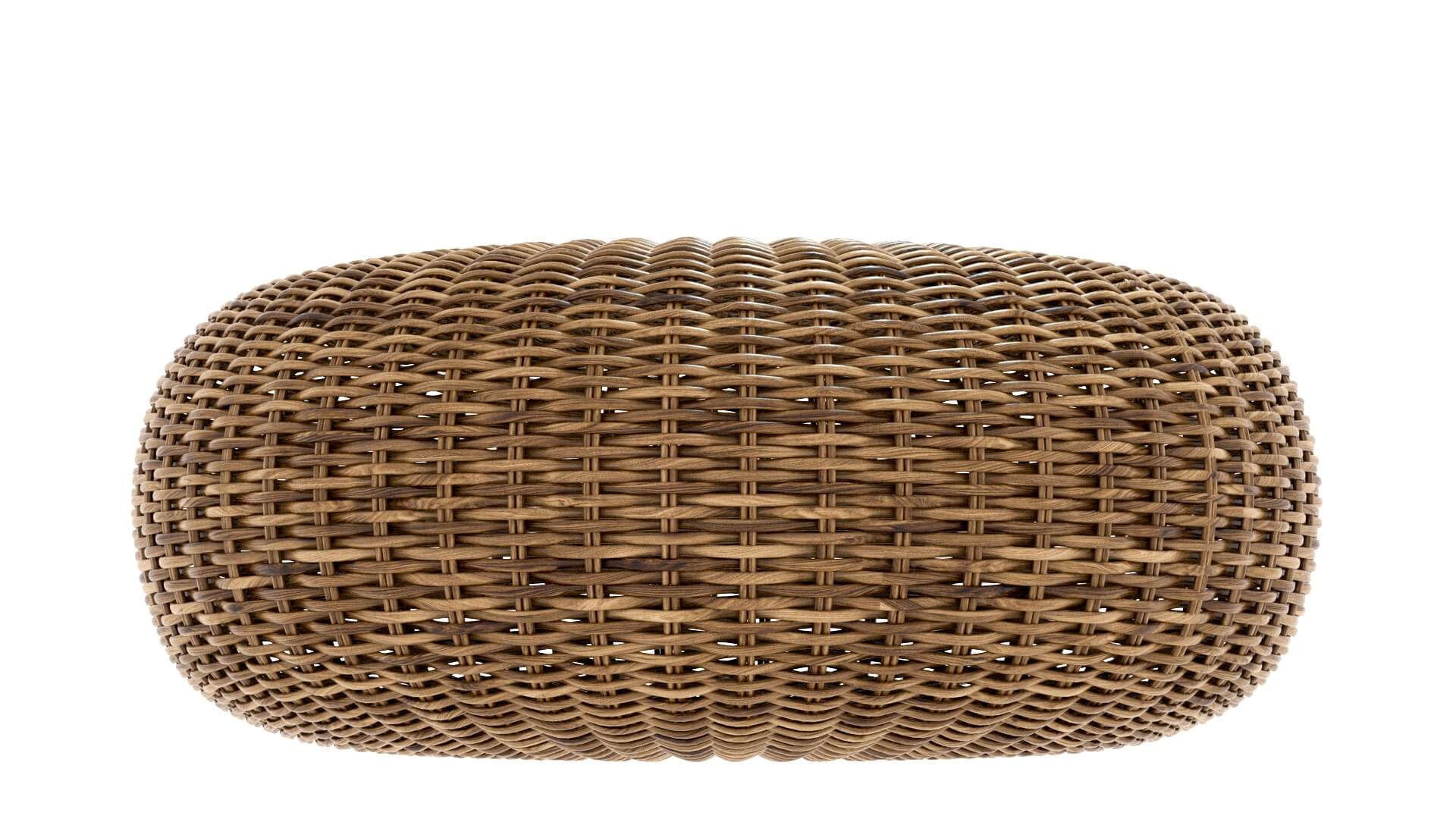 Round Rattan Pouf California - 3D Model by artpolka