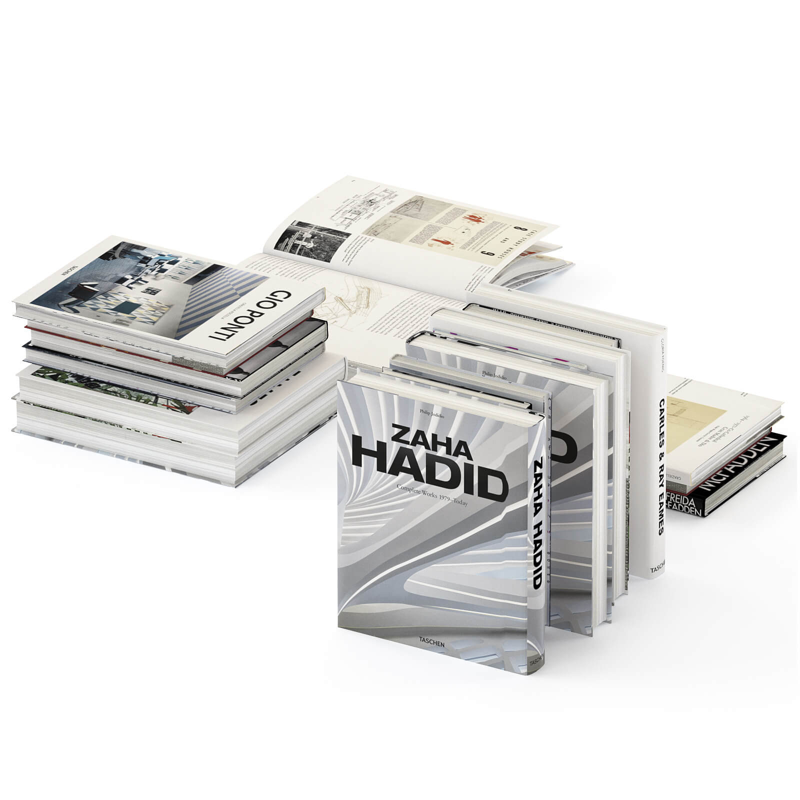 Set of Books 6 Books and Open Version - 3D Model by artpolka