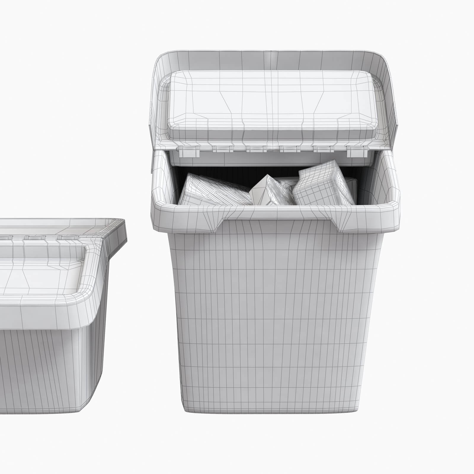 Sortera IKEA Recycling Bin with Lid, White - 3D Model by artpolka