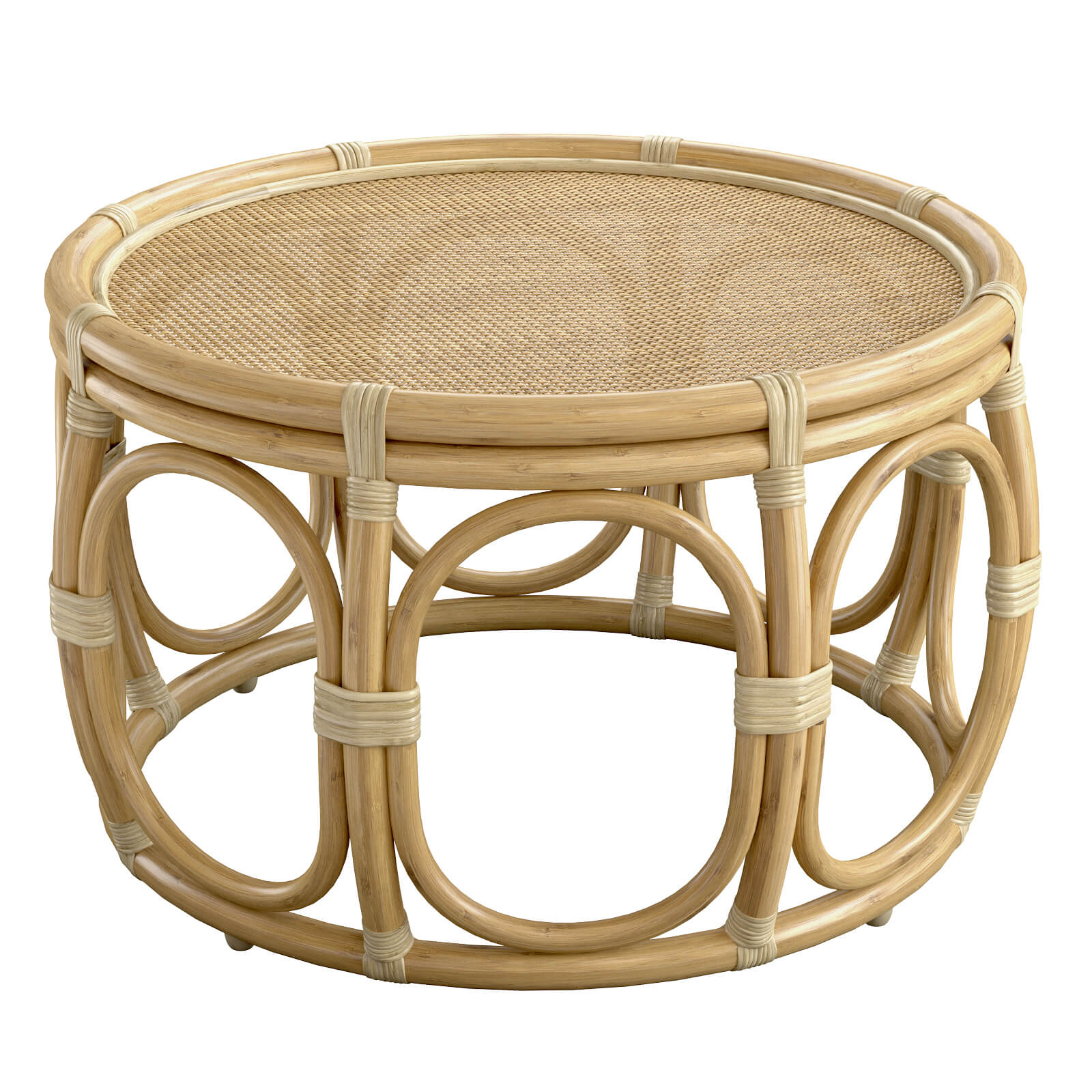 Ter Round Wicker Rattan Bamboo Table - 3D Model by artpolka