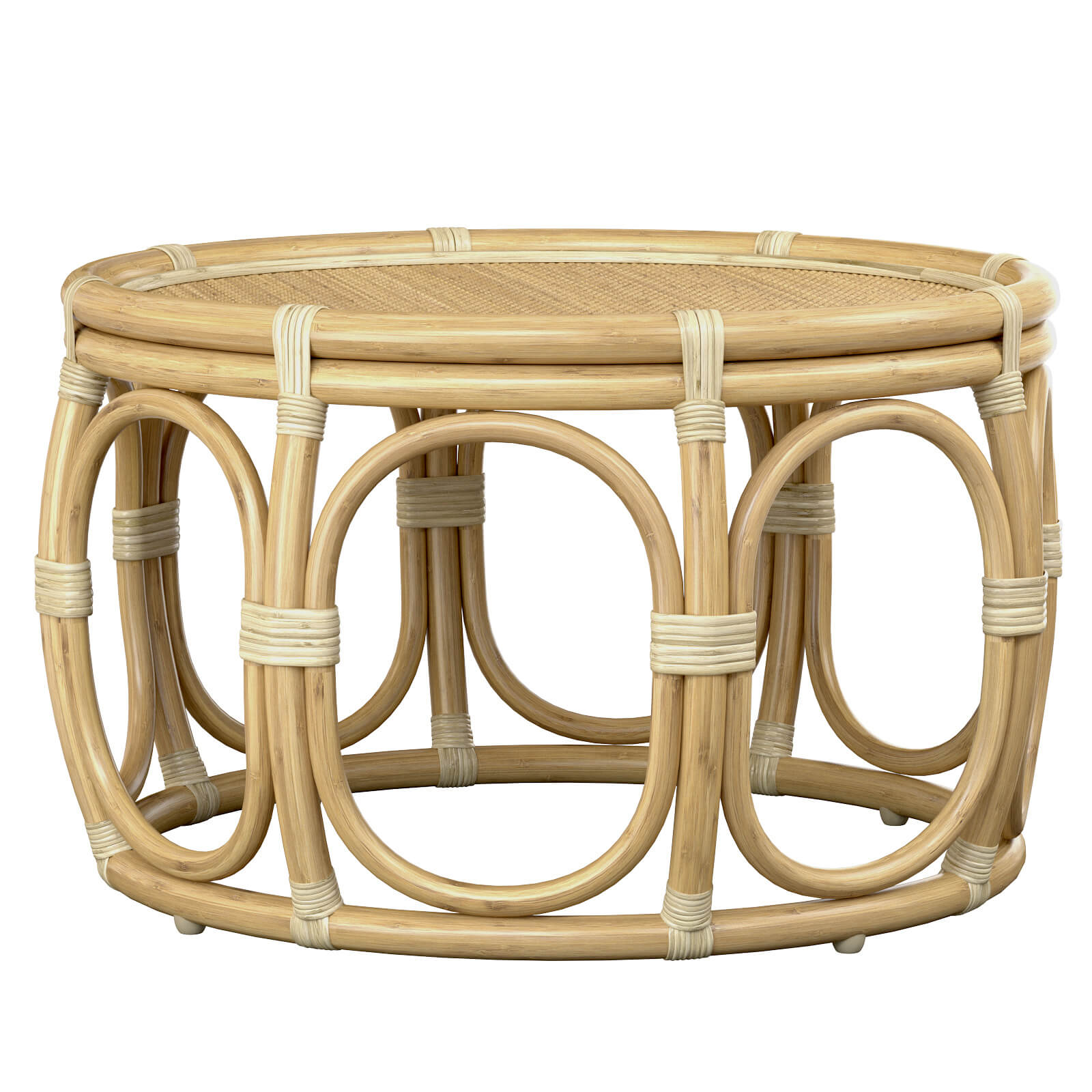 Ter Round Wicker Rattan Bamboo Table - 3D Model by artpolka