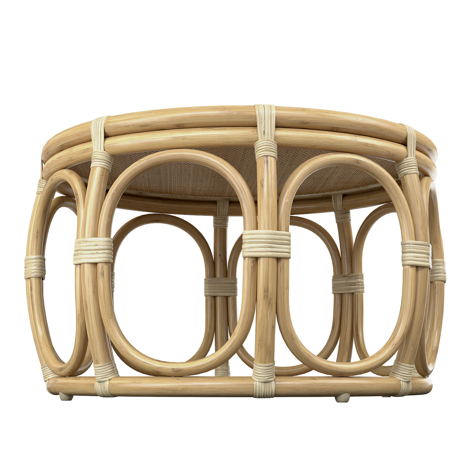 Ter Round Wicker Rattan Bamboo Table - 3D Model by artpolka