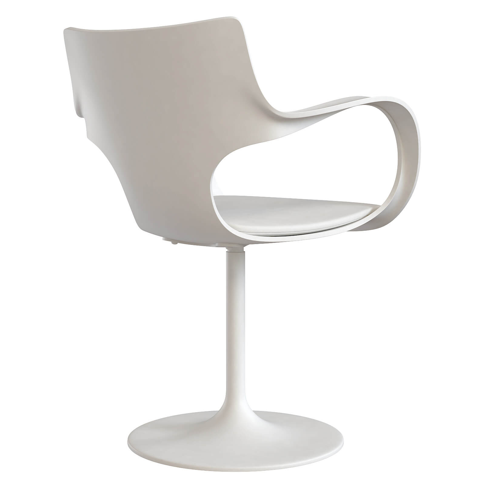 The Flute Swivel Chair Plastic White - 3D Model by artpolka