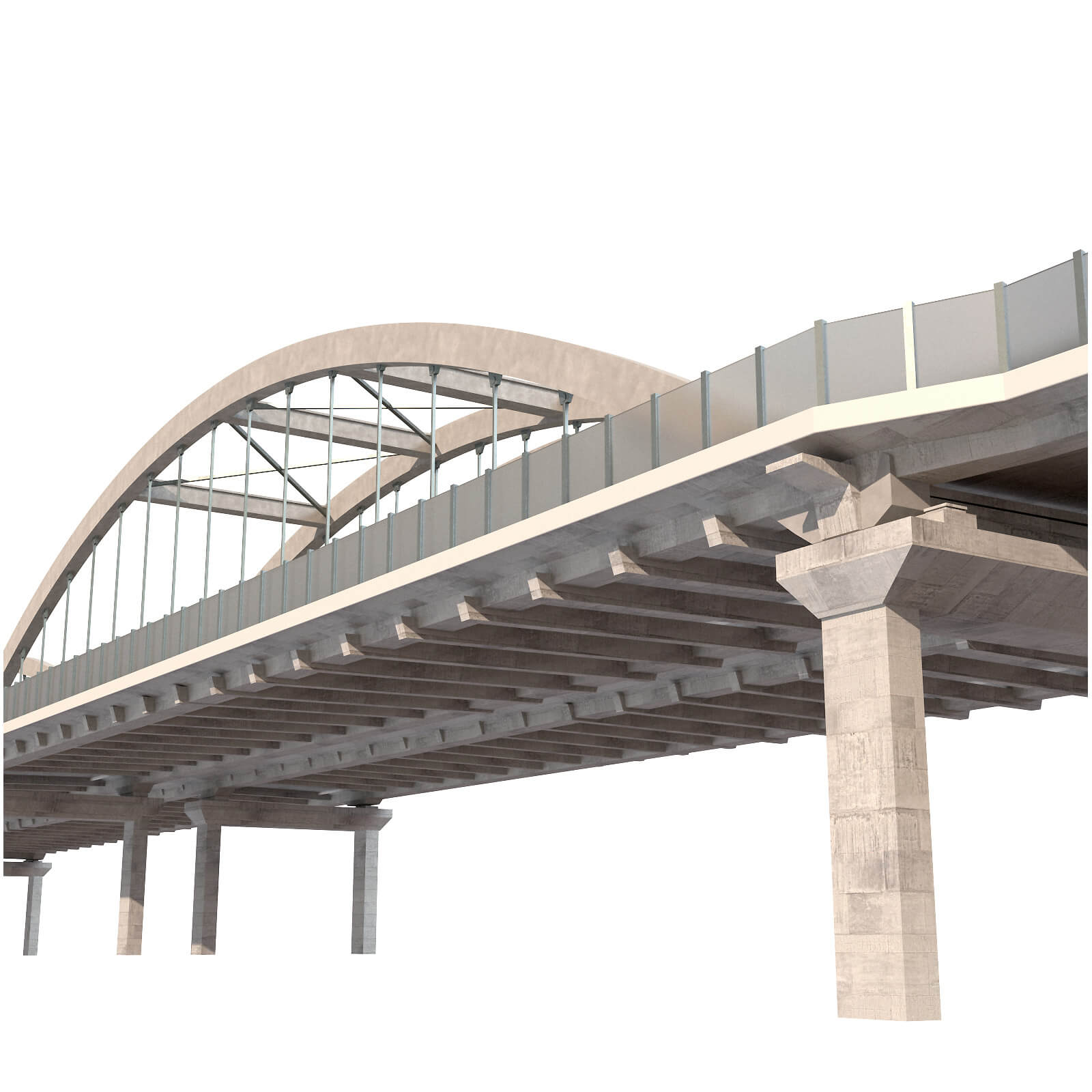 Through Arch Bridge With a Two-Lane Road 3D Model by artpolka