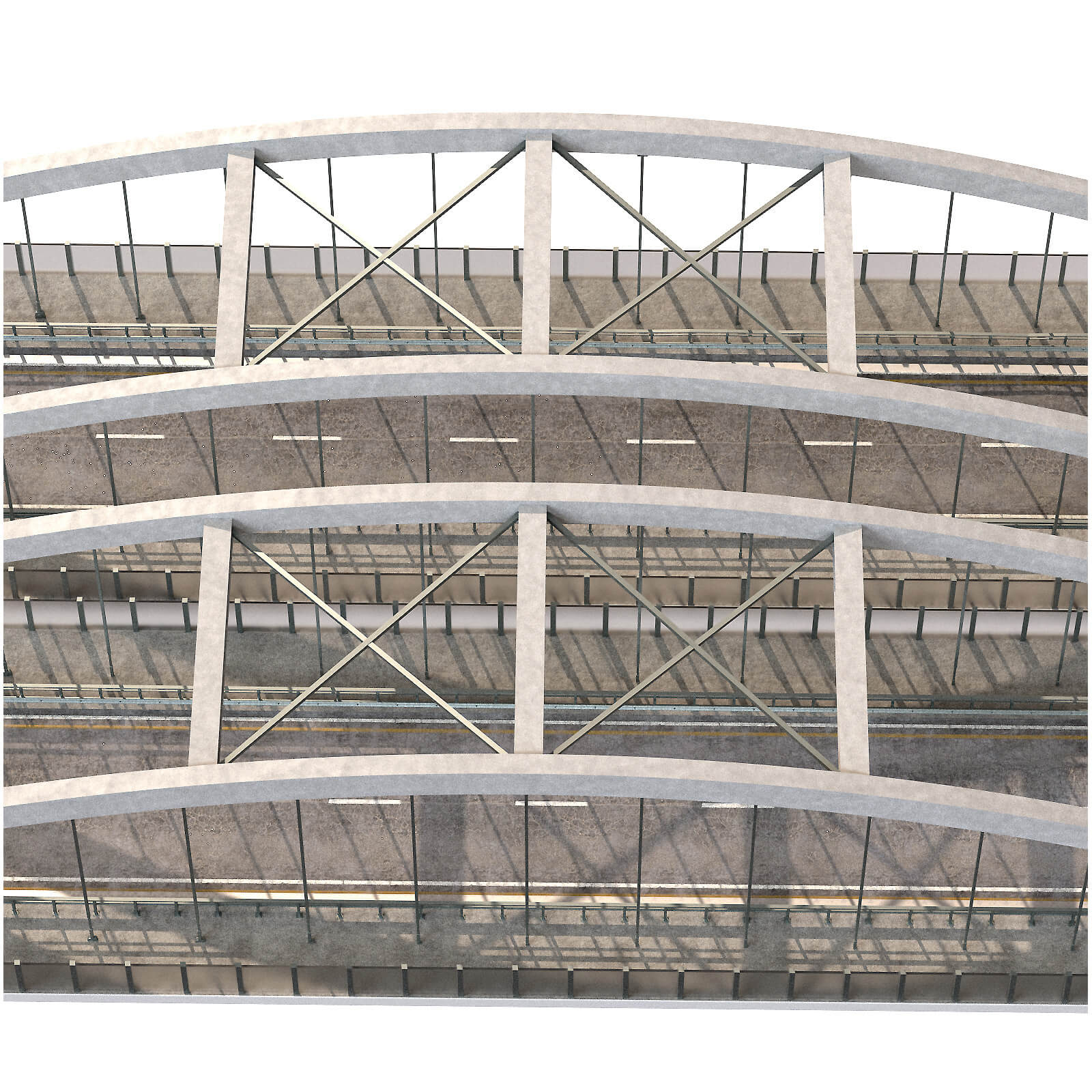 Through Arch Bridge With a Two-Lane Road 3D Model by artpolka