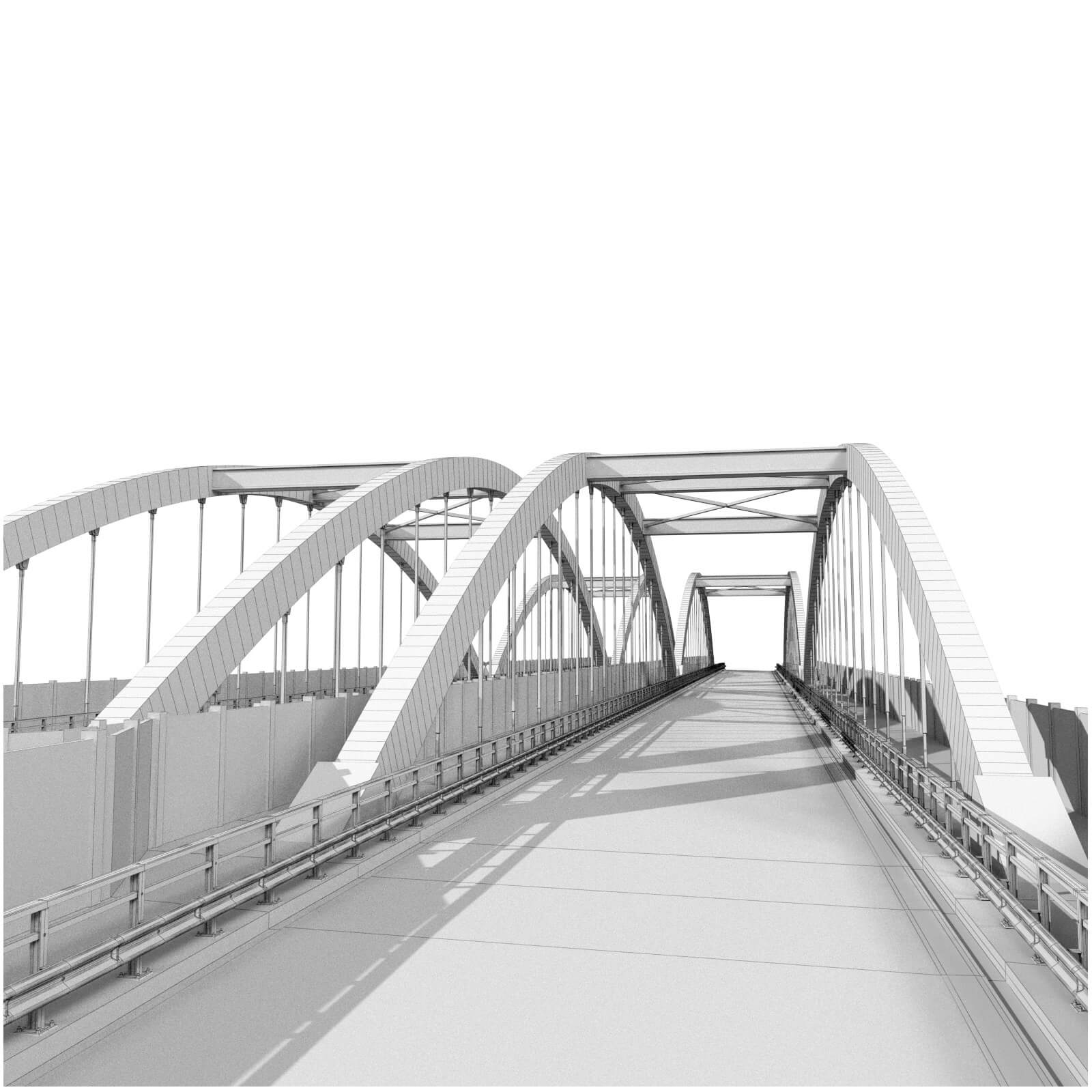 Through Arch Bridge With a Two-Lane Road 3D Model by artpolka