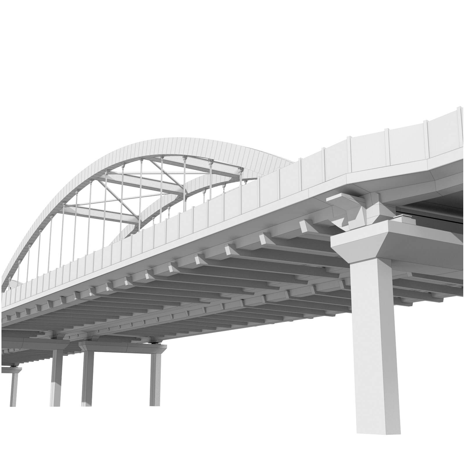 Through Arch Bridge With a Two-Lane Road 3D Model by artpolka