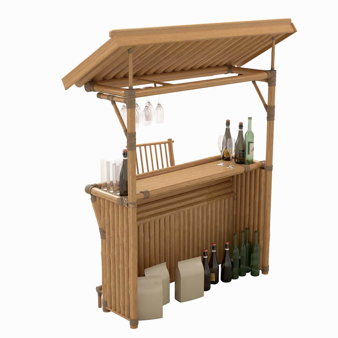 Tropical Bamboo Tiki Bar - 3D Model by artpolka